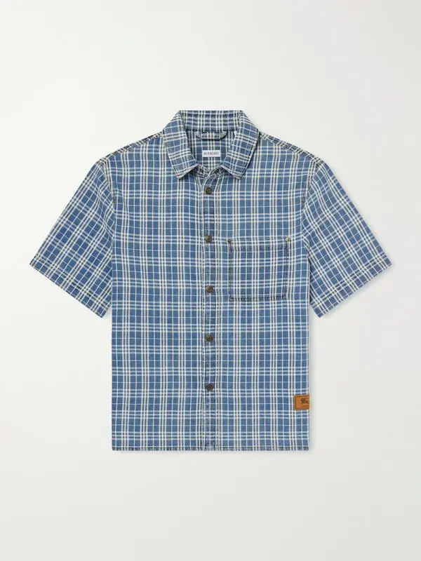 Burberry Logo-appliquéd Checked Denim Shirt