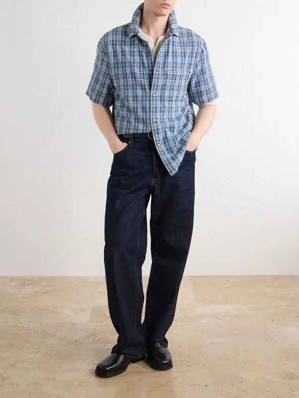 Burberry Logo-appliquéd Checked Denim Shirt