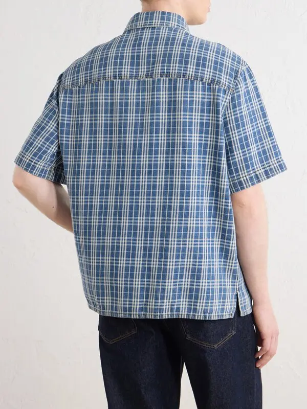 Burberry Logo-appliquéd Checked Denim Shirt