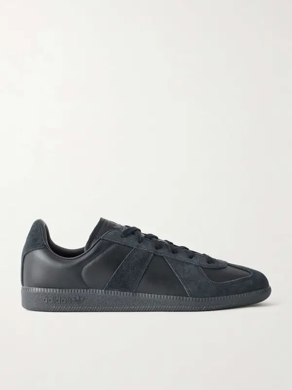 ADIDAS ORIGINALS Bw Army Suede-trimmed Leather Sneakers - Black