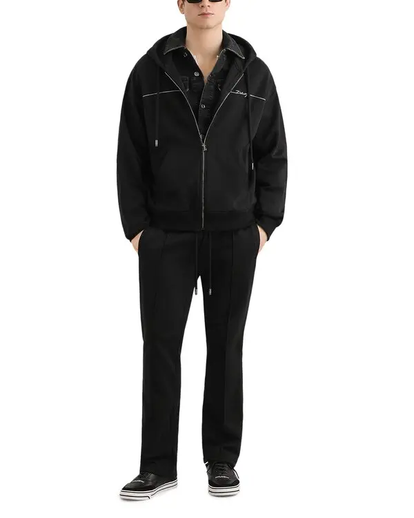 Dolce & Gabbana Zip Logo Drawstring Hooded Sweatshirt