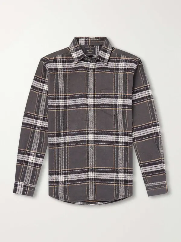 Portuguese Flannel Spindle Checked Cotton-flannel Shirt - Gray