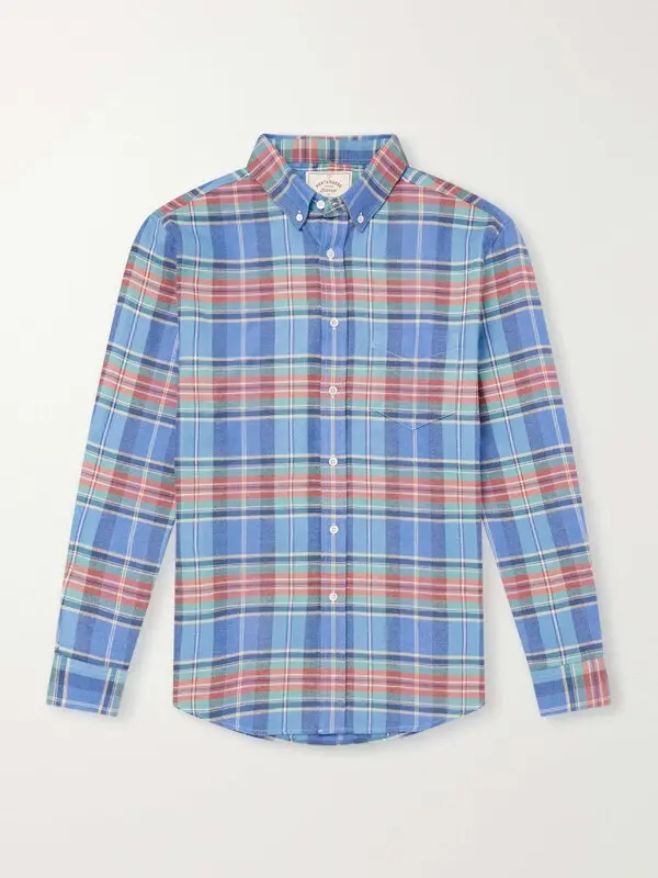 Portuguese Flannel Lucia Checked Cotton-flannel Shirt - Blue