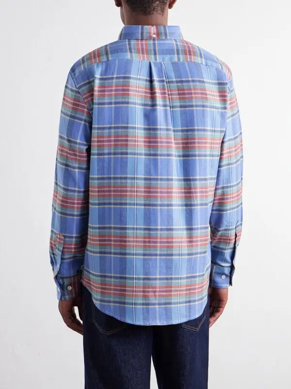 Portuguese Flannel Lucia Checked Cotton-flannel Shirt - Blue