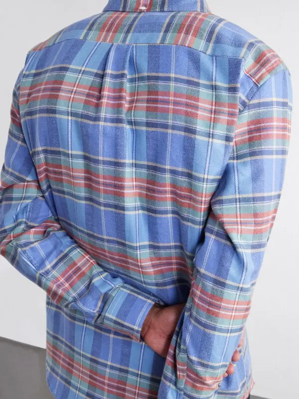 Portuguese Flannel Lucia Checked Cotton-flannel Shirt - Blue