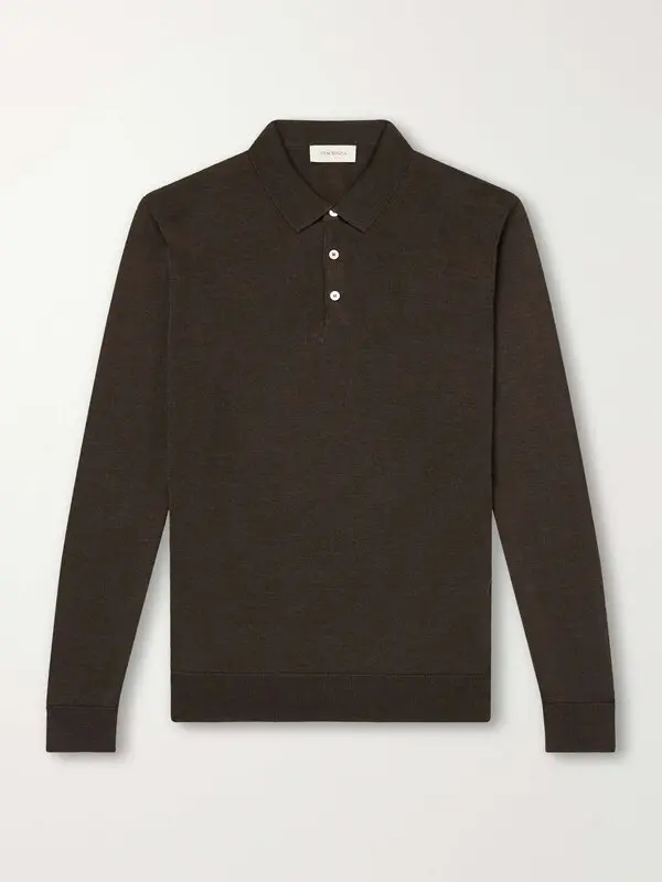 PIACENZA CASHMERE 1733 Merino-wool And Silk-blend Polo Sweater