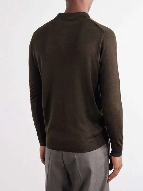 PIACENZA CASHMERE 1733 Merino-wool And Silk-blend Polo Sweater