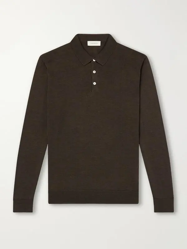 PIACENZA CASHMERE 1733 Merino-wool And Silk-blend Polo Sweater