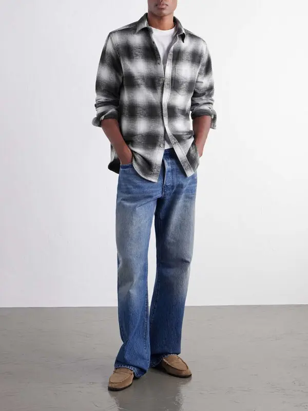 Portuguese Flannel Dune Checked Cotton-flannel Shirt