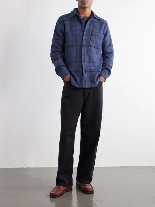 Portuguese Flannel Upper Checked Cotton-woven Overshirt
