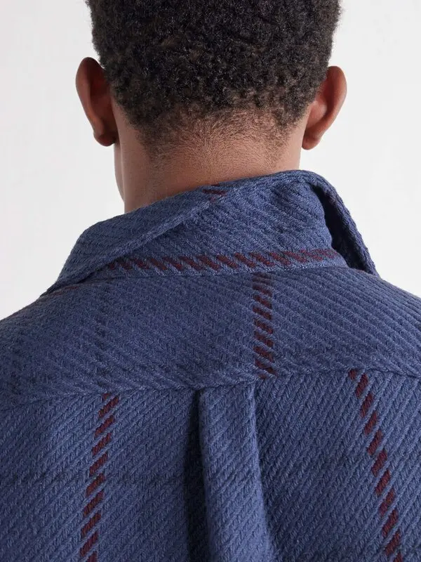 Portuguese Flannel Upper Checked Cotton-woven Overshirt