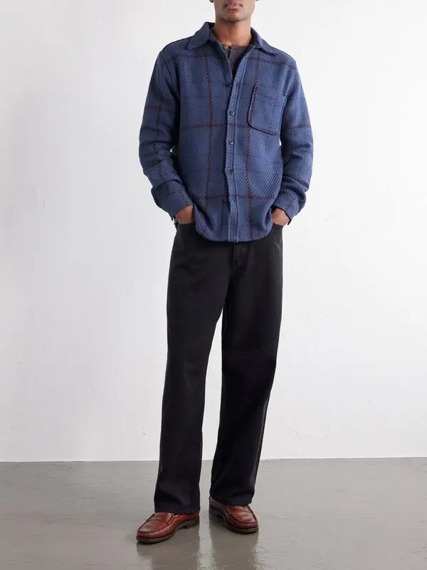 Portuguese Flannel Upper Checked Cotton-woven Overshirt
