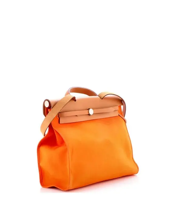Hermès 39 Herbag Zip Leather And Toile - Orange