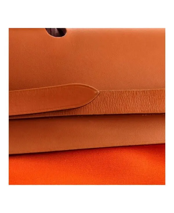 Hermès 39 Herbag Zip Leather And Toile - Orange