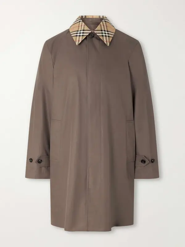 Burberry Tottenham Checked Cotton-gabardine Trench Coat - Brown
