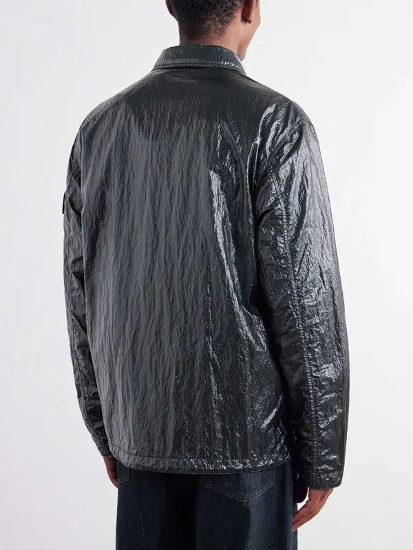 Stone Island Garment-dyed Textured Shell Zip-up Jacket