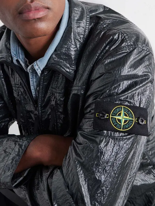 Stone Island Garment-dyed Textured Shell Zip-up Jacket