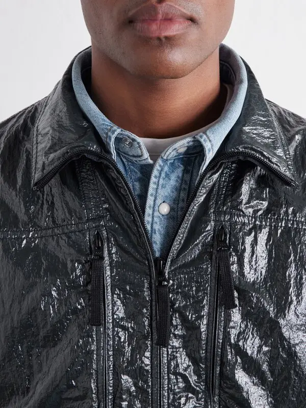 Stone Island Garment-dyed Textured Shell Zip-up Jacket - Green