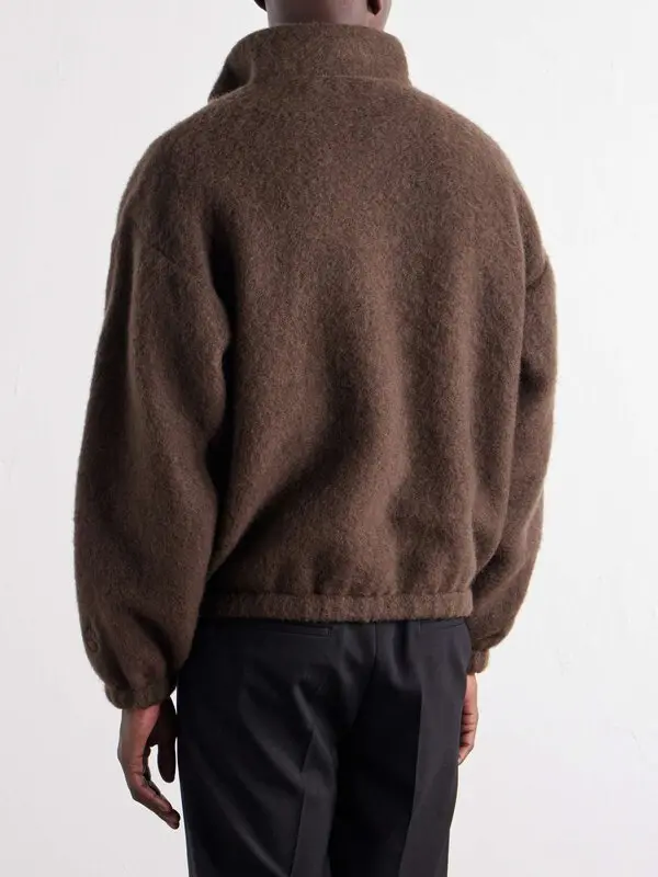 JIL SANDER Wool-blend Brushed Half-zip Sweater