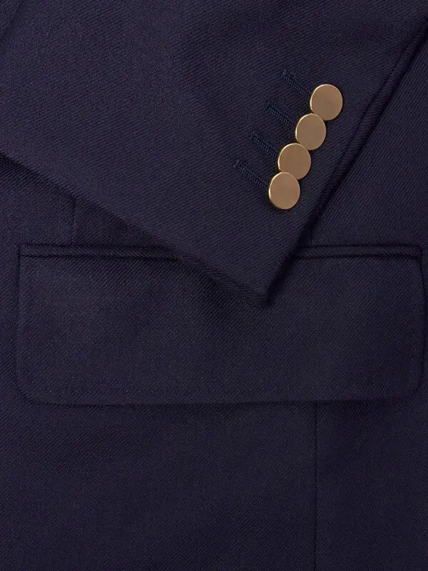 Husbands Double-breasted Wool-twill Blazer