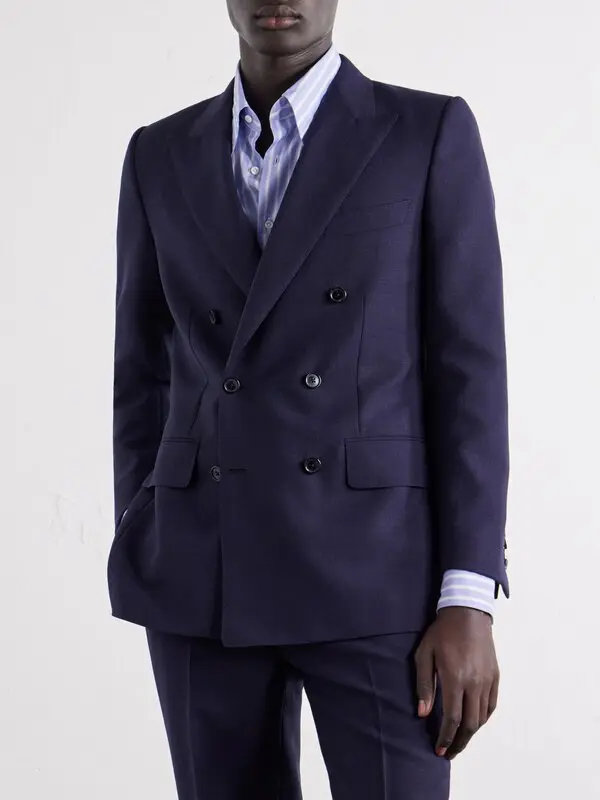 Husbands Double-breasted Wool-fresco Suit