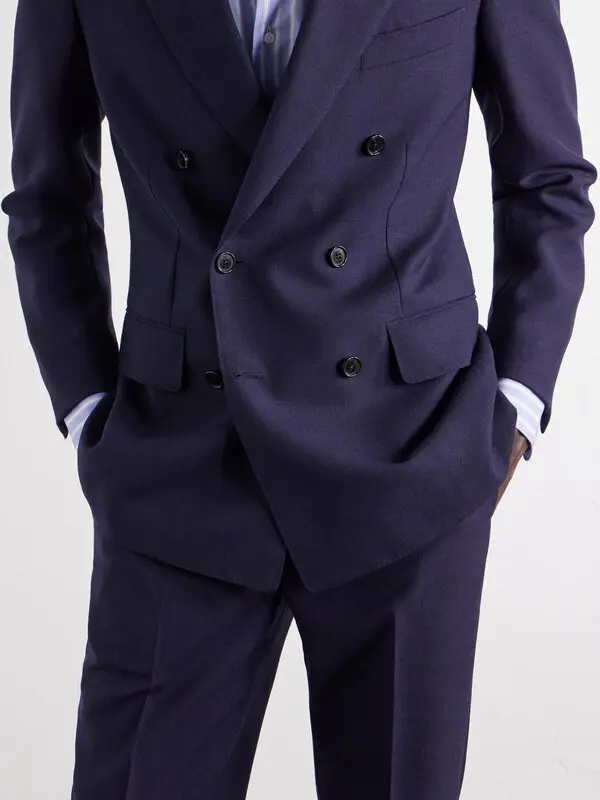 Husbands Double-breasted Wool-fresco Suit