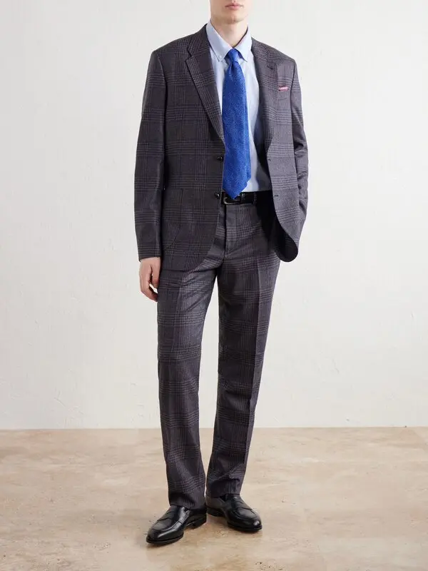 Paul Smith Prince Of Wales Wool And Silk-blend Suit Jacket