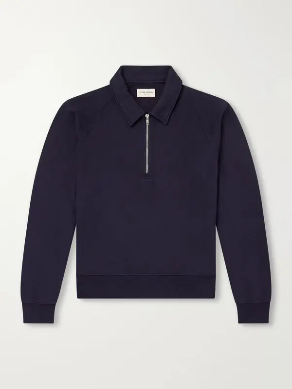 Officine Générale Organic Cotton-blend Half-zip Polo Sweater