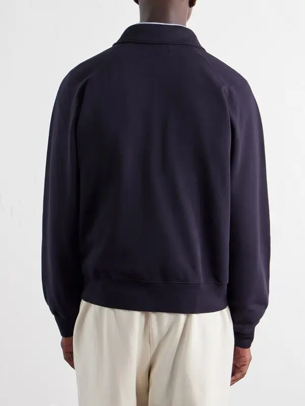Officine Générale Organic Cotton-blend Half-zip Polo Sweater