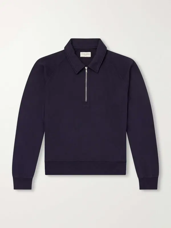 Officine Générale Payo Organic Cotton-blend Half-zip Polo Sweater