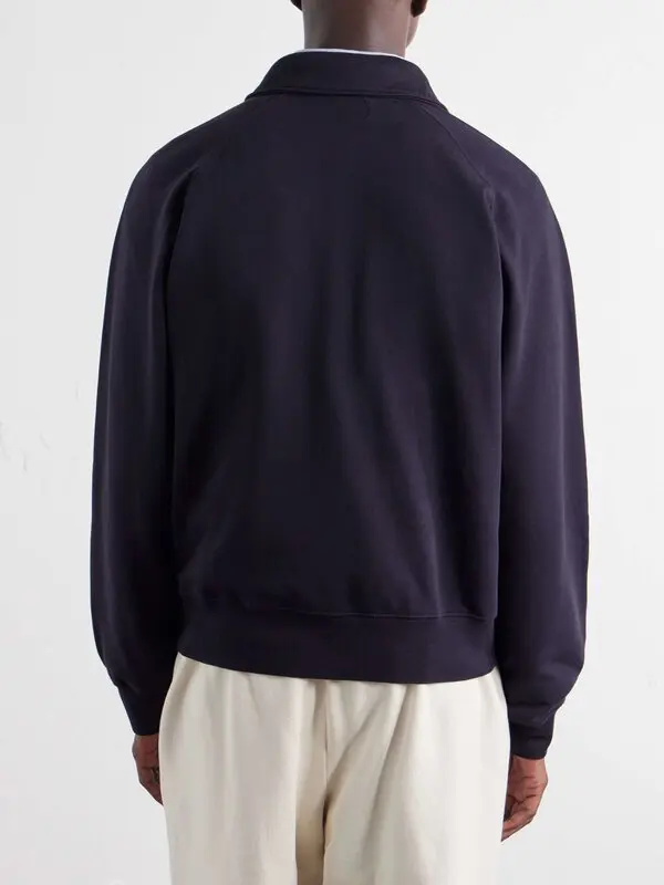 Officine Générale Payo Organic Cotton-blend Half-zip Polo Sweater