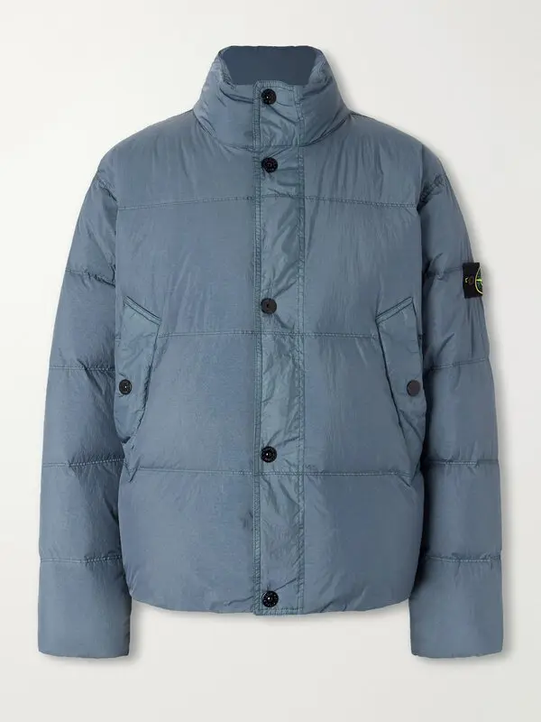 Stone Island Quilted Shell Down Jacket - Blue