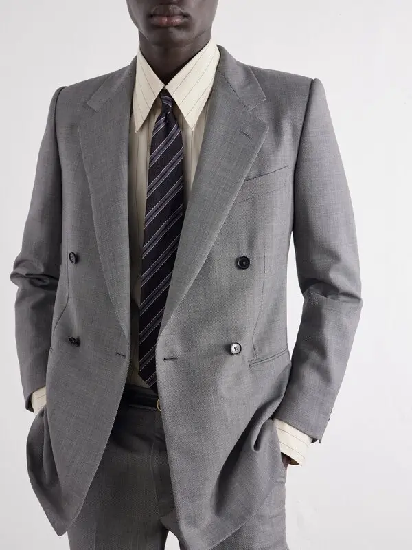 Husbands Double-breasted Birdseye Wool Suit