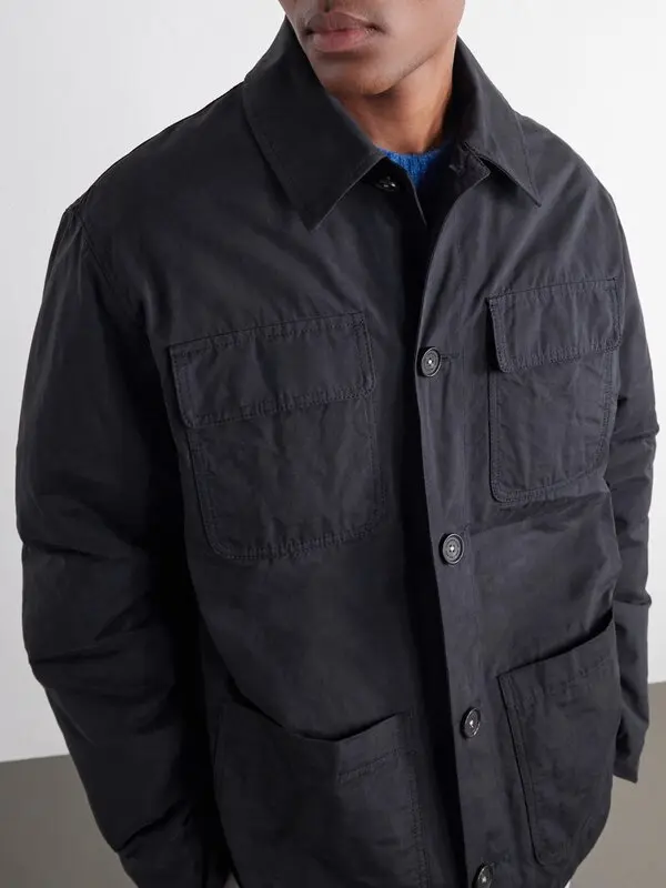 Massimo Alba Gran Torino Padded Canvas Overshirt - Blue