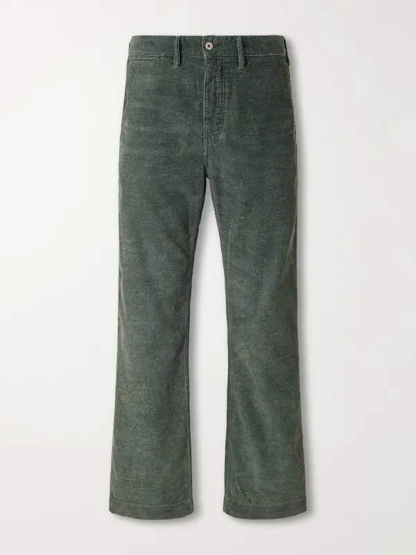 Ralph Lauren Empire Straight-leg Cotton-corduroy Trousers - Green