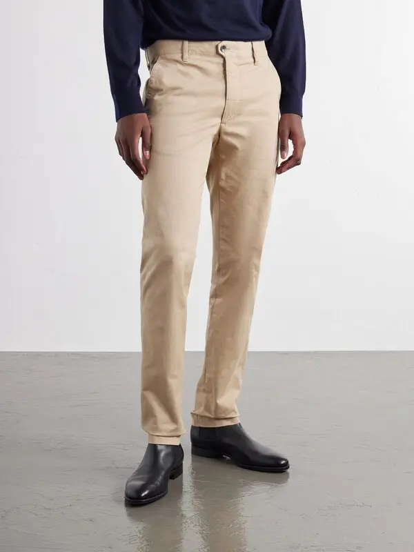 SLOWEAR Straight-leg Cotton-blend Twill Trousers - Neutrals