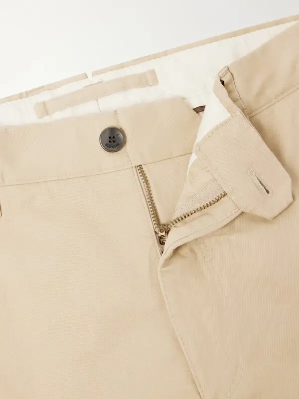 SLOWEAR Straight-leg Cotton-blend Twill Trousers - Neutrals