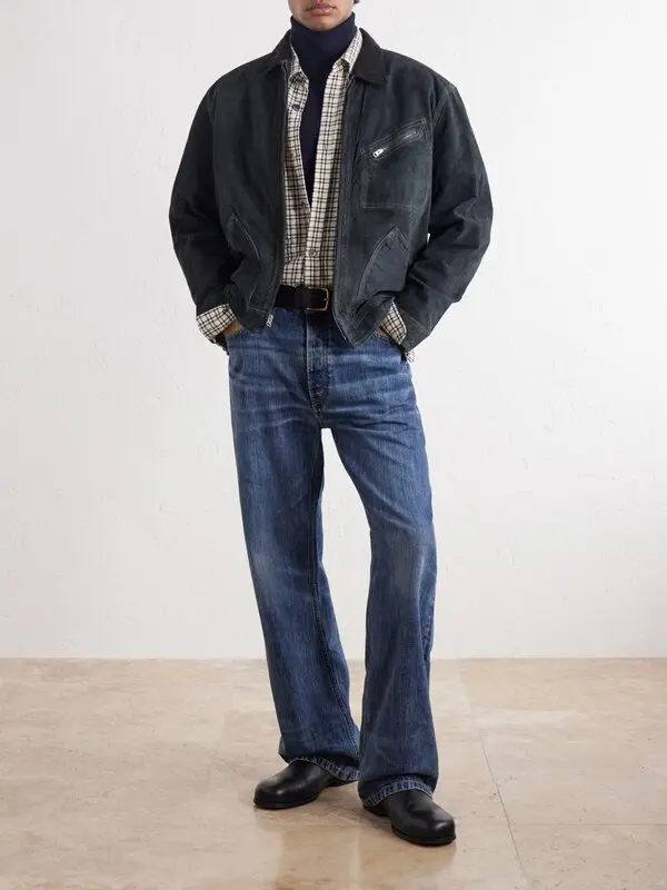 Ralph Lauren Chrysler Corduroy-trimmed Suede Jacket
