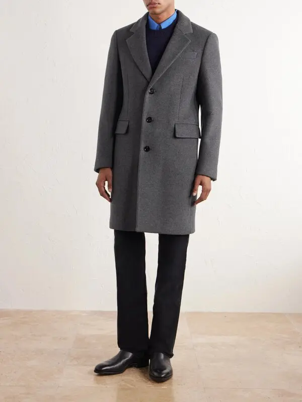 Burberry Wool Coat With Horn Button Closure