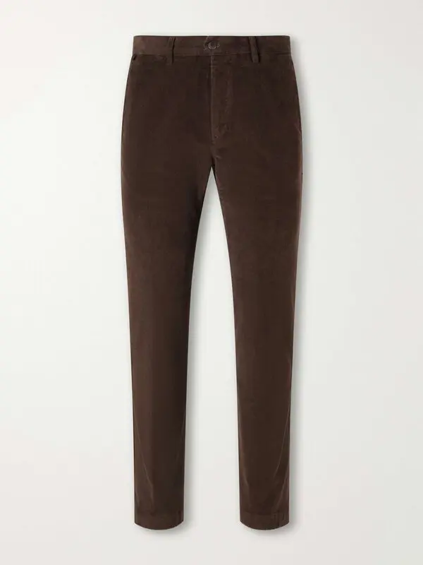 SLOWEAR Straight-leg Cotton-blend Corduroy Trousers - Brown