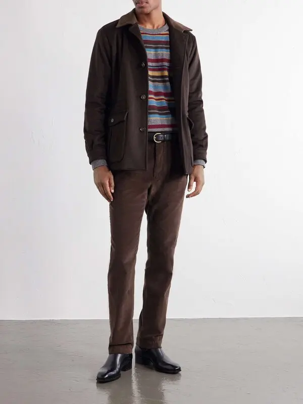 SLOWEAR Straight-leg Cotton-blend Corduroy Trousers