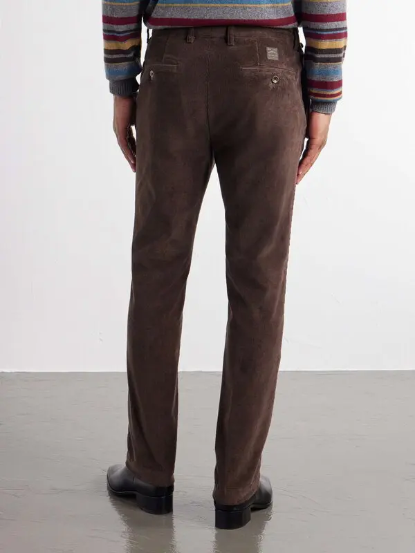 SLOWEAR Straight-leg Cotton-blend Corduroy Trousers