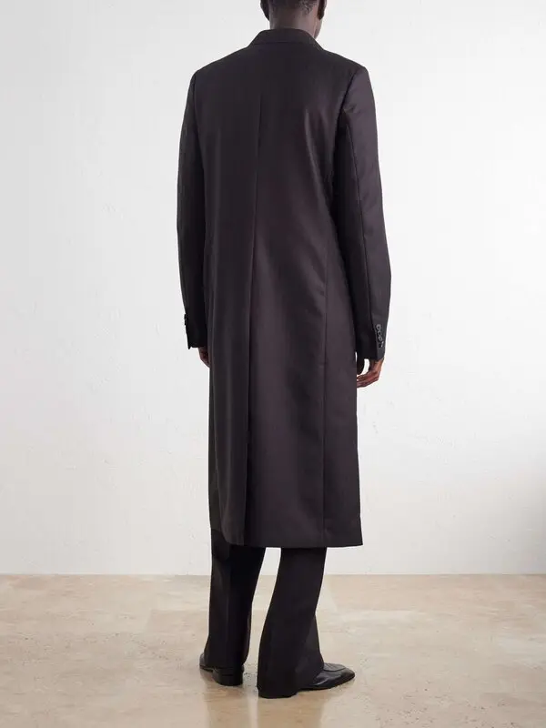 Dries Van Noten Double-breasted Herringbone Wool Coat