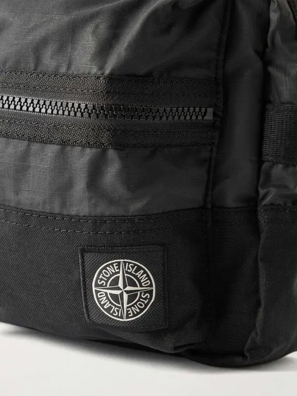 Stone Island Logo-appliquéd Coated Cotton-ripstop Messenger Bag