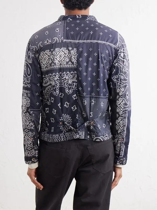 Kapital Bandana-print Patchwork Cotton Overshirt - Blue