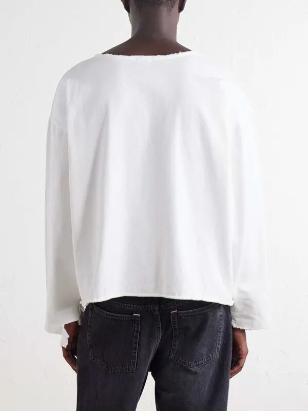 SECOND / LAYER Distressed Printed Cotton-jersey T-shirt