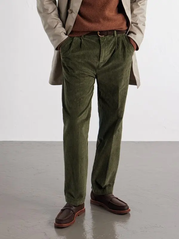Mr P. Waxed-effect Suede Penny Loafers