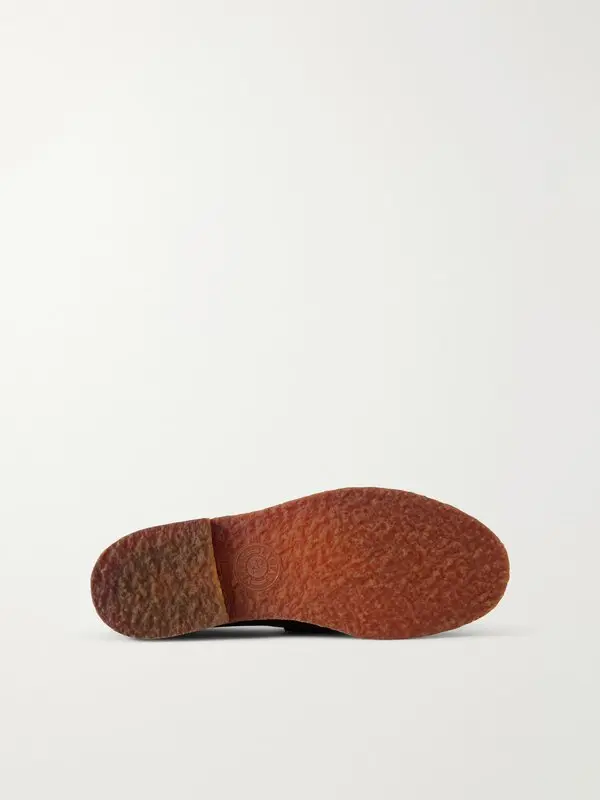 Mr P. Waxed-effect Suede Penny Loafers