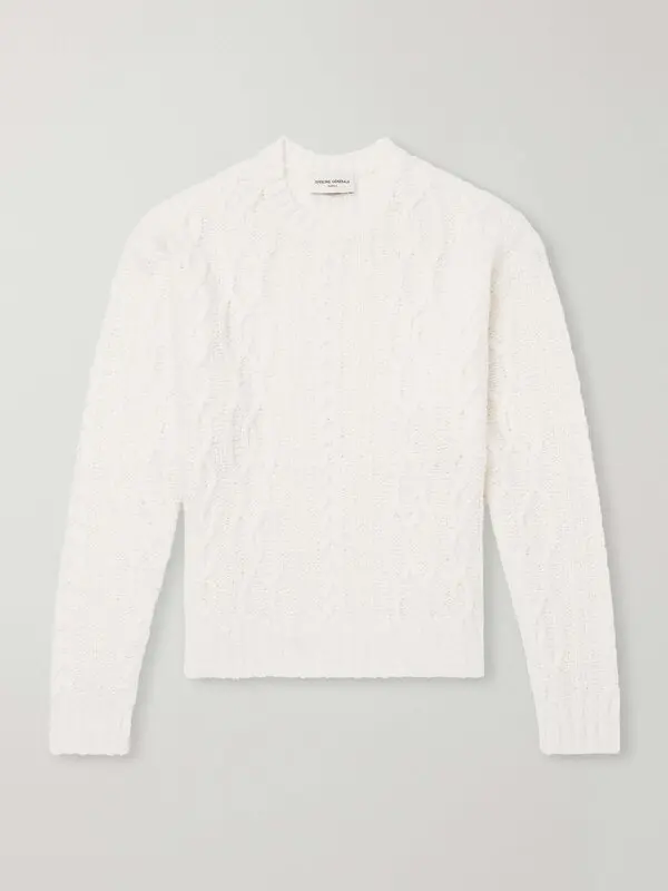Officine Générale Remy Cable-knit Wool-blend Bouclé Sweater - Cream
