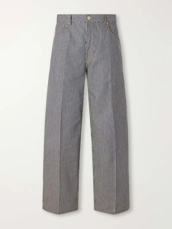 AMI Paris Wide-leg Striped Jeans - Blue